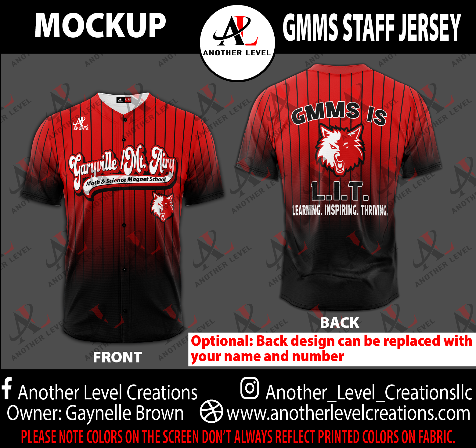 GMMS Baseball Jersey (Order Deadline Friday, April 24th) All jerseys w ...